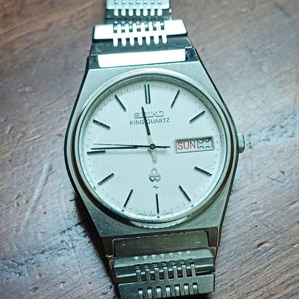 Seiko King Quartz 5856-7030 Silver Vertical Lines Dial (1641 ...
