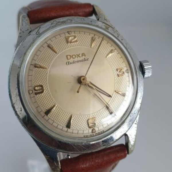 Vintage mens "doxa" automatic military style watch in working order ...
