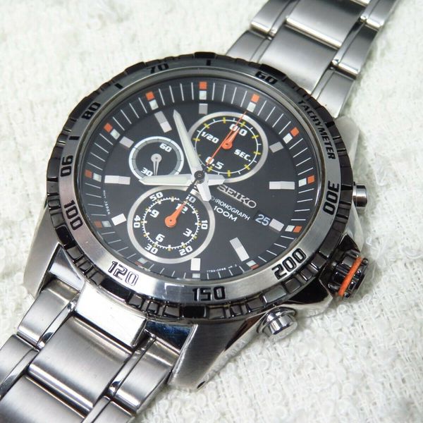 SEIKO Chronograph 100m QUARTZ watch 7T92 movement Year 2010 ...