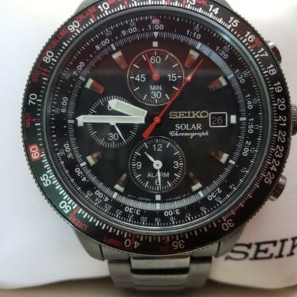 Seiko Solar chronograph pilot watch ssc145 | WatchCharts Marketplace