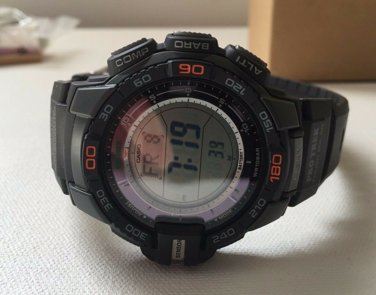 Casio Pro Trek Men's Tough Solar Triple Sensor Black Resin 52mm Watch PRG270-1 | WatchCharts ...