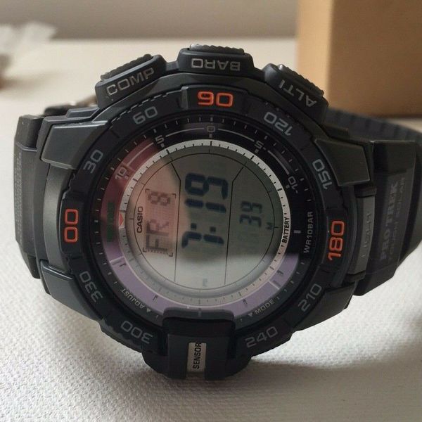Casio Pro Trek Men's Tough Solar Triple Sensor Black Resin 52mm Watch PRG270-1 | WatchCharts ...