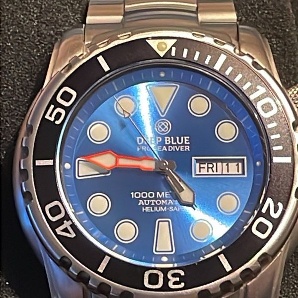 Deep Blue Pro Sea Diver 1000 Automatic Watch With Blue Dial ...