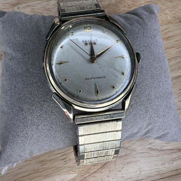 Vintage Benrus 3 Star Self Winding Men Wristwatch Head 10K Gold Watch ...