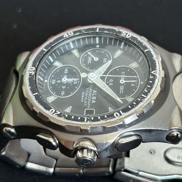 Seiko Alba Titanium Chronograph Quartz 42mm Used Manual Calendar ...