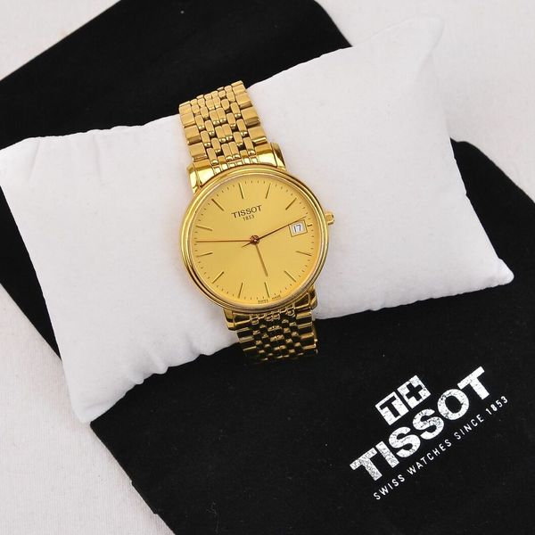 Tissot T870/970 men's gold-plated luxury Swiss quartz watch, date ...