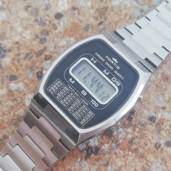 Fortis Chrono Swiss Quartz LCD Digital for Repair or Parts ESA 942.711 ...
