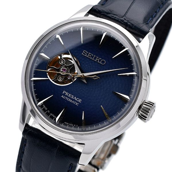 SEIKO PRESAGE SARY155 Mechanical Automatic Navy Dial STAR BAR Watch Men ...