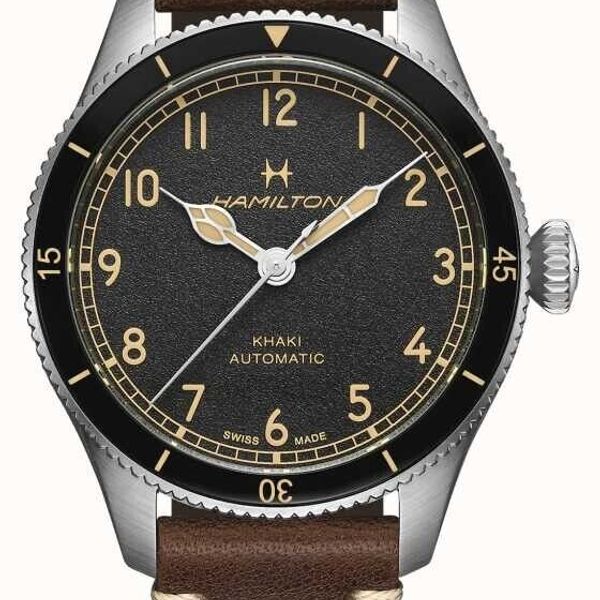 NEW HAMILTON KHAKI AVIATION PILOT PIONEER AUTOMATIC 38MM BLACK DIAL ...