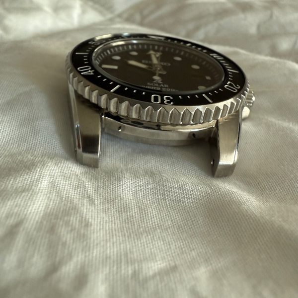 Seiko SNE573 38mm black solar quartz dive watch with stock rubber strap ...