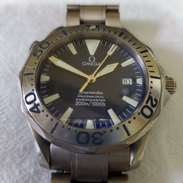 Omega Seamaster Professional 300M Titanium Chronometer Blue Dial 2232. ...