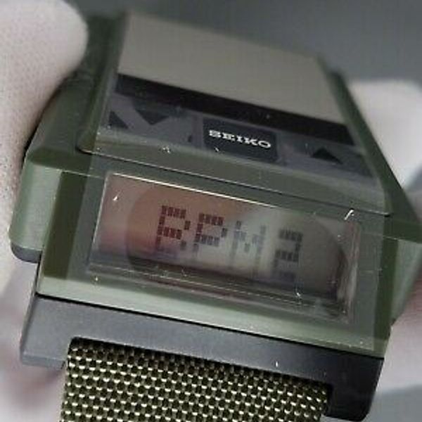 B010-4010 SEIKO VINTAGE DIGITAL WATCH BPM METRONOME DJ DRUM KHAKI LED ...