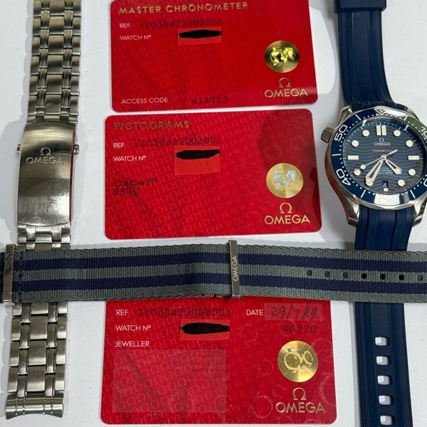 OMEGA Seamaster 300M 42mm - 007 Blue - All 3 straps - Steel, rubber ...