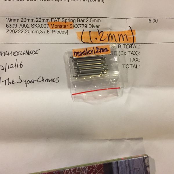 [WTS] 20mm FAT spring bars for Seiko - 3 sets (6 total) $5 ...