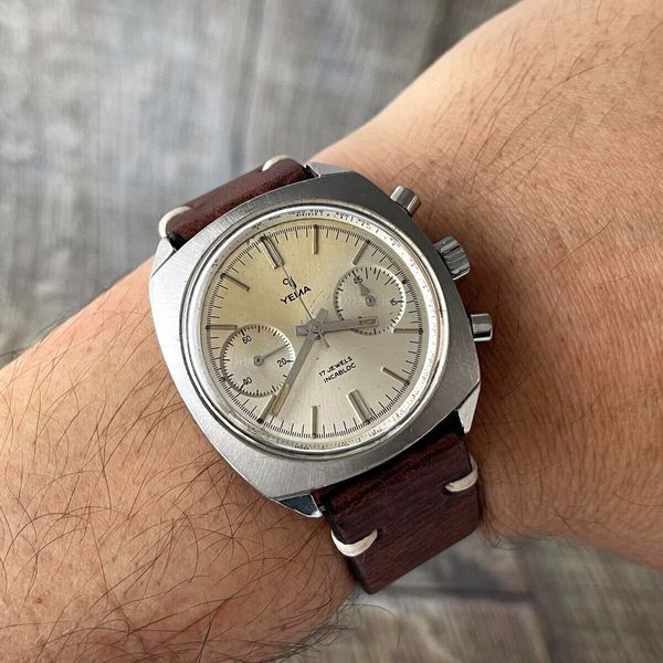 YEMA Vintage hand winding chronograph watch Cal. Valjoux 7730 ...