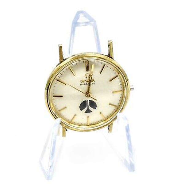 Vintage 1971 Omega Automatic Cream Dial Gold Plated Watch Head As Is # ...