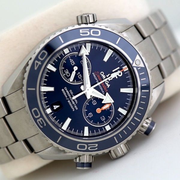 Omega Seamaster Planet Ocean Chronograph - 46mm Titanium Blue Dial ...
