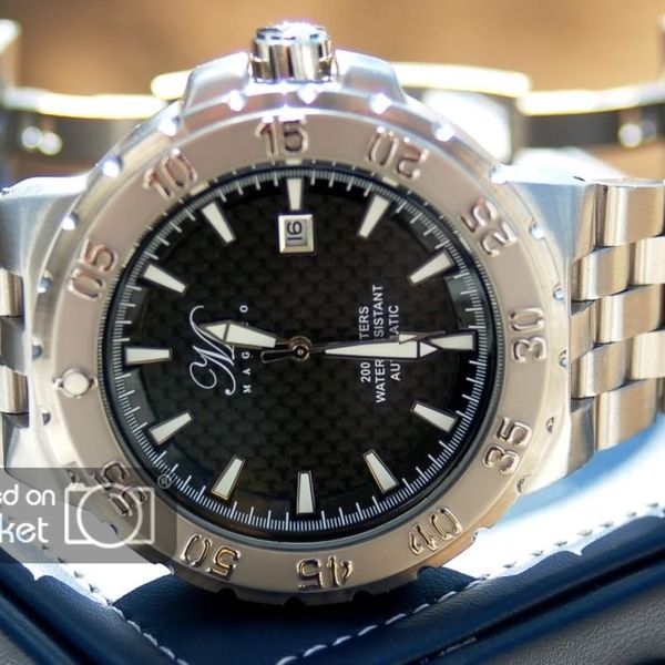 SOLD....CAN REMOVE.... Magico automatic black carbon fiber diver ...