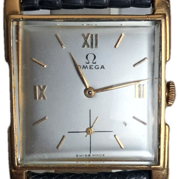 Vintage OMEGA Square Dress Watch â Solid 18k Gold â Manual Wind â 27 ...