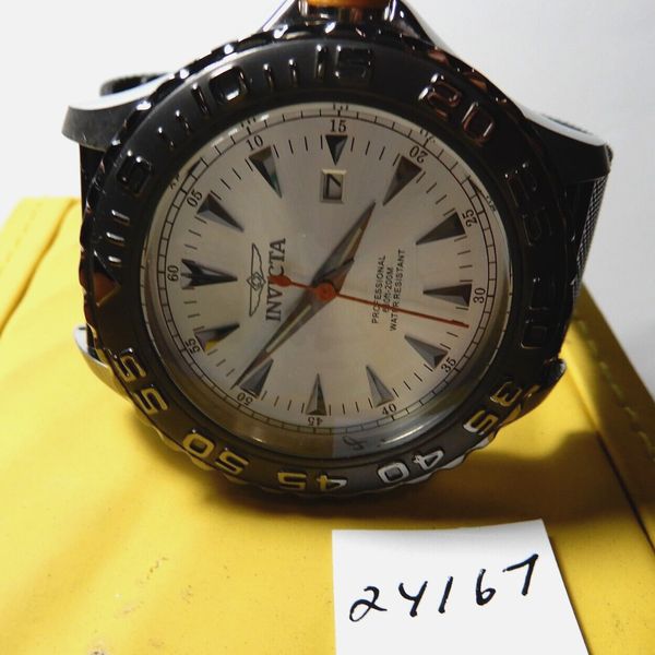 NEW! Invicta PRO DIVER-Quartz-White Face-Black Bezel-Black Mesh Band ...