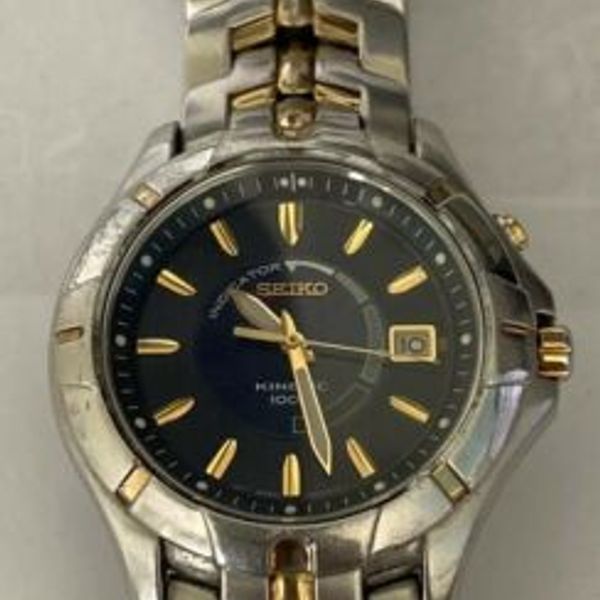 Vintage Mens SEIKO KINETIC WR 100M Automatic watch 5M62-0BT0 New ...