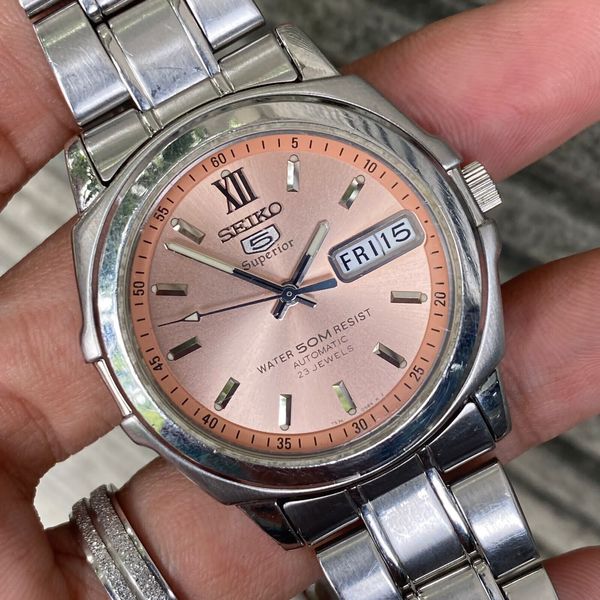 RARE Seiko 5 Superior SKZ106 Salmon Dial Automatic 7s36-0150 Vintage ...