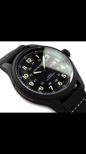 Hamilton Khaki Field Automatic Watch Black Titanium H70575733 New ...