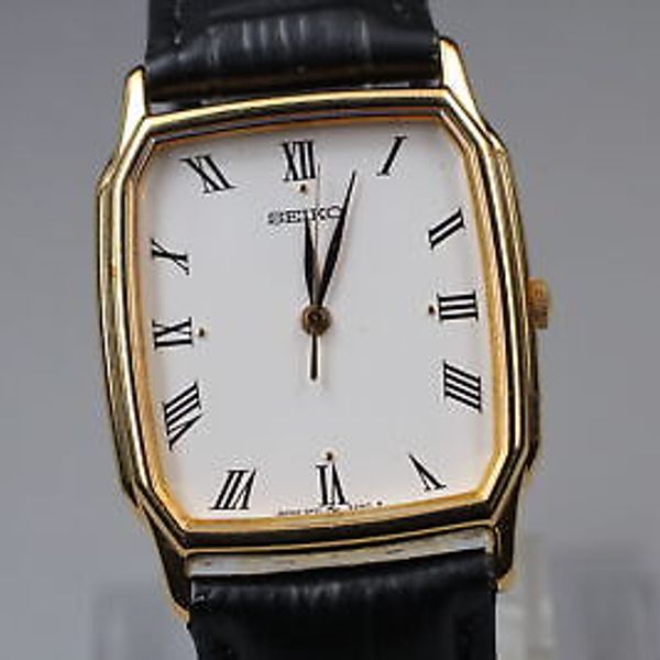 New Batt â N MINTâ Seiko 5P31-5180 White Dial Roman Quartz Mens Watch ...