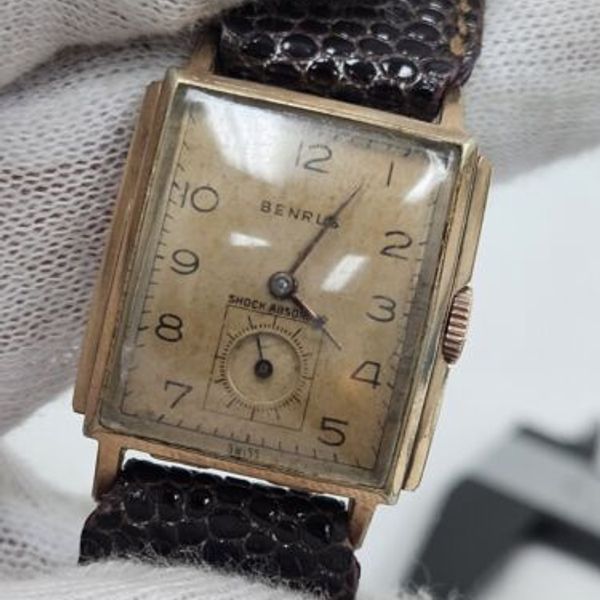 Vintage Benrus Watch Gold Tone 17 Jewel Men's Wrist Watch Mechanical ...