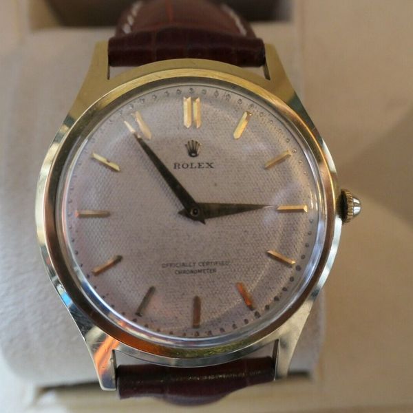 Rare Montre Rolex or 18 ct 8382 38 mm Honeycomb Dial Vintage Watch ...