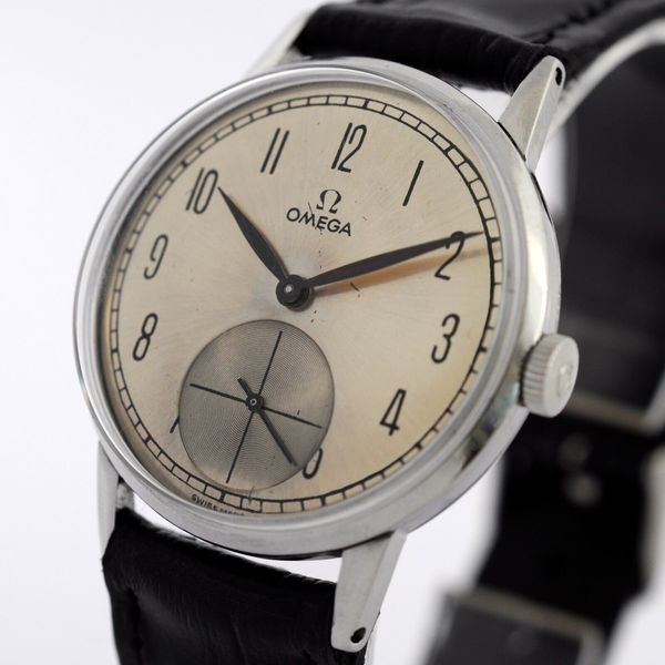 EARLY 1939' OMEGA MANUAL WIND STEEL AUTHENTIC SWISS SERVICED WATCH ...
