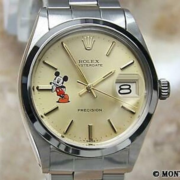 Rolex 6694 Precision Swiss Made Mickey Mouse Motif Dial 1970 Manual ...