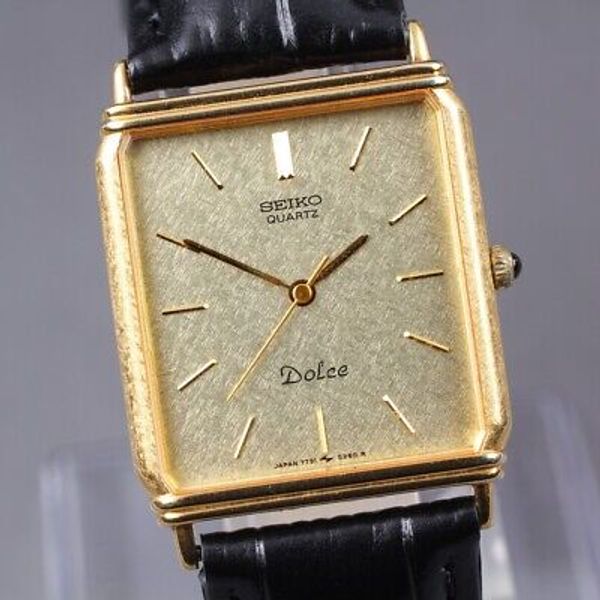 Vintage SEIKO Dolce 7731-5230 SGP30 Gold Tank Shape Quartz Men's Watch JAPAN | WatchCharts ...