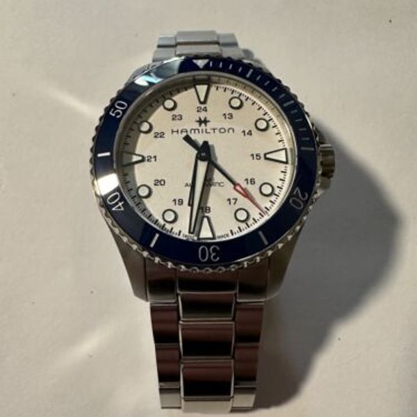 Hamilton Khaki Navy White Men's Watch - H82505150 Automatic H10 ...