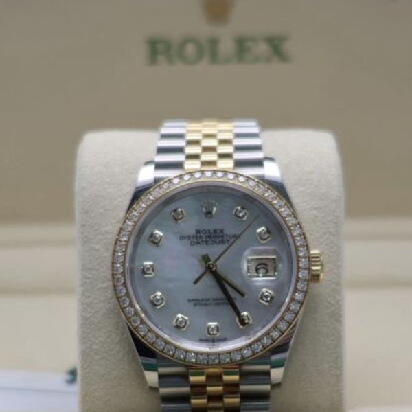 rolex datejust 36mm Mother Of Pearl Dial Diamond Indicator Diamond ...