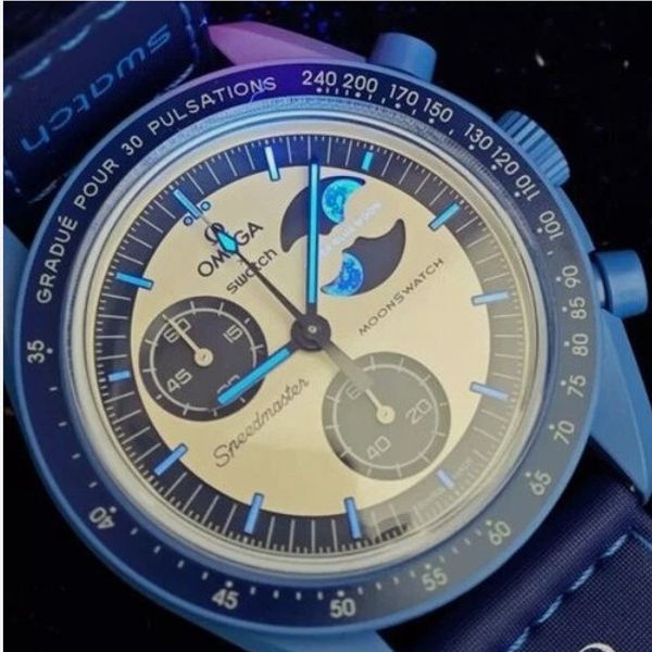 New Swatch x Omega Moonswatch Mission To The Super Blue Watch - With ...