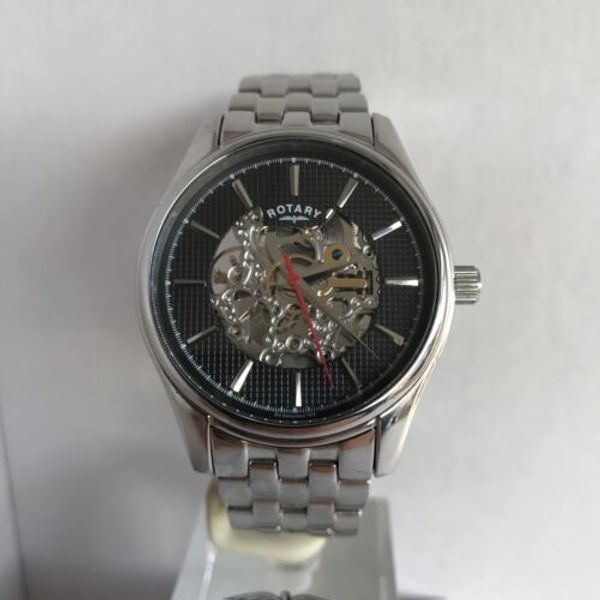 Rotary Men’s Automatic Skeleton Stainless Steel Bracelet Watch GB03876 ...