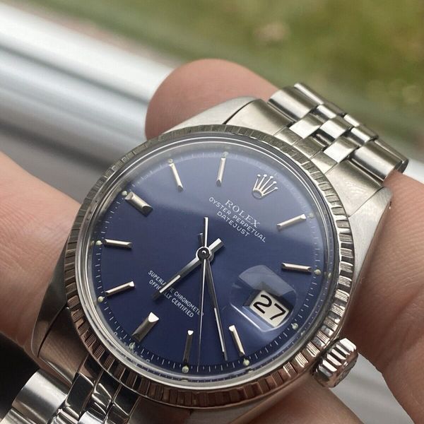 Vintage Rolex Datejust Ref 1603 With A Rare Glossy Blue Sigma Dial ...