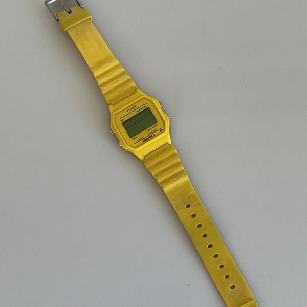 Timex 80 Classics Indiglo Yellow WR 30M Unisex Digital Wristwatch Watch ...