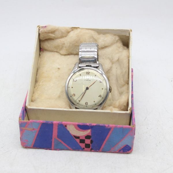 T Rare Gents Oversized Jumbo Omega Coin Dial Wristwatch Running Keeping ...