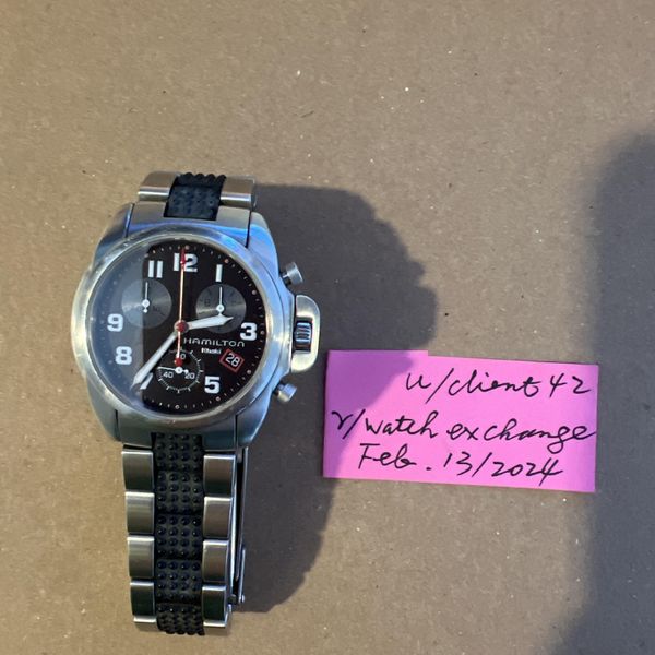 [WTS] Hamilton Khaki 6303 Field Quartz Chronograph Crown Guard Midsize ...