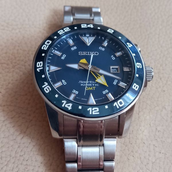Seiko SPORTURA KINETIC GMT 44MM 5M85 A00A BRACCIALATO Diver 100mt ...