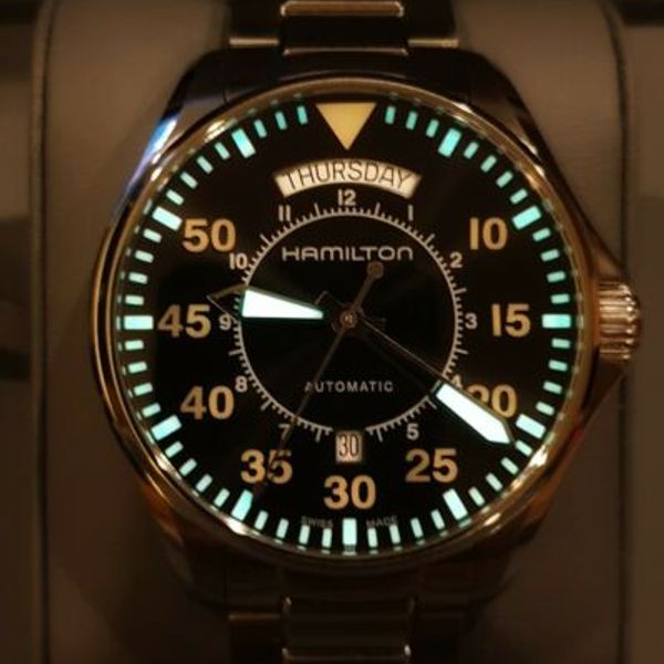 AMAZING HAMILTON DAY DATE PILOT AUTOMATIC WATCH BOX & PAPERS ...