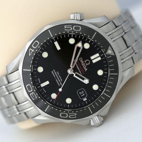 Omega Seamaster 300m Full Size Co-Axial Automatic Watch Black Bezel ...