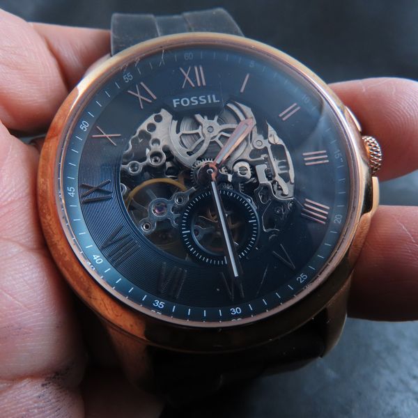 All Steel Fossil Skeleton Dial Automatic Men Watch | WatchCharts ...