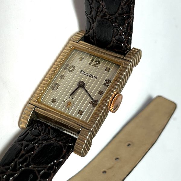 Find Retro Watch, Long Rectangular Bulova Wristwatch, 21 Jewel Movement ...