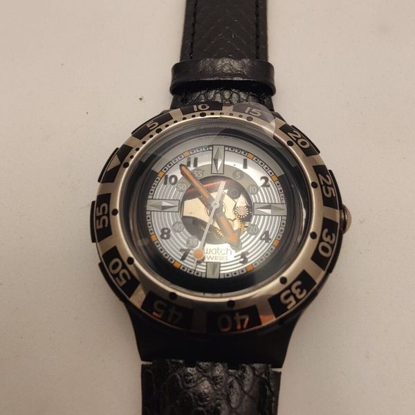 SWATCH New Wristwatch Scuba 200 "Squiggly" SDB104 1994 in original box ...