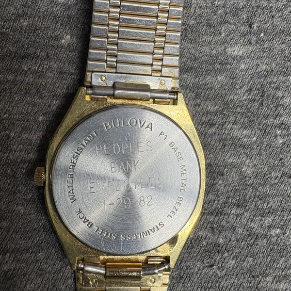 Men's Vintage Bulova Square Gold Watch 1980s | WatchCharts Marketplace