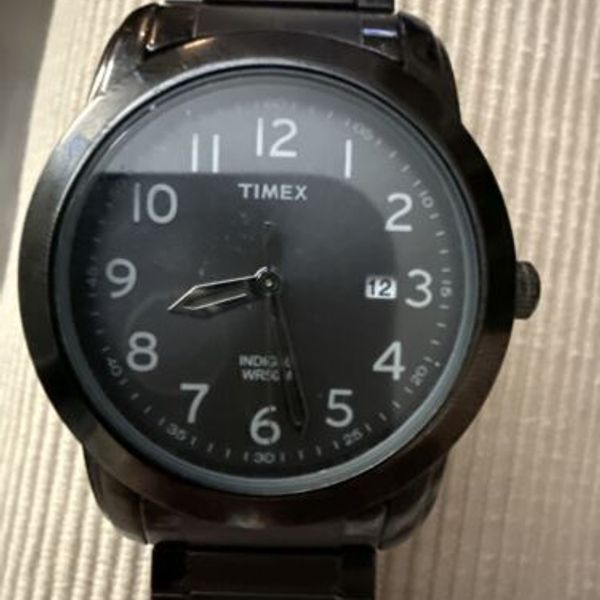 Timex Indiglo Expansion Band WR 50m Men's Watch Triple Black Casual ...