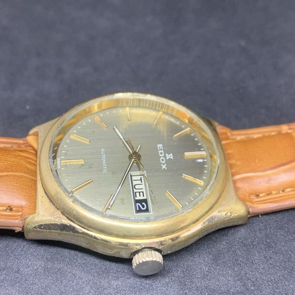 Vintage Edox Automatic Day / Date Menâ s Swiss Watch Good Condition ...